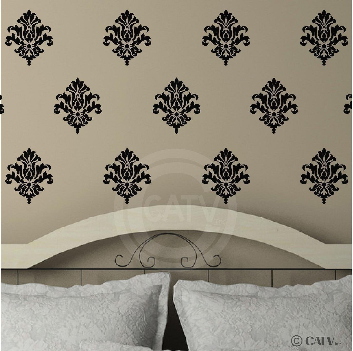 Damask set of 18 Vinyl Lettering Wall Decal Pattern Stickers (Each ...