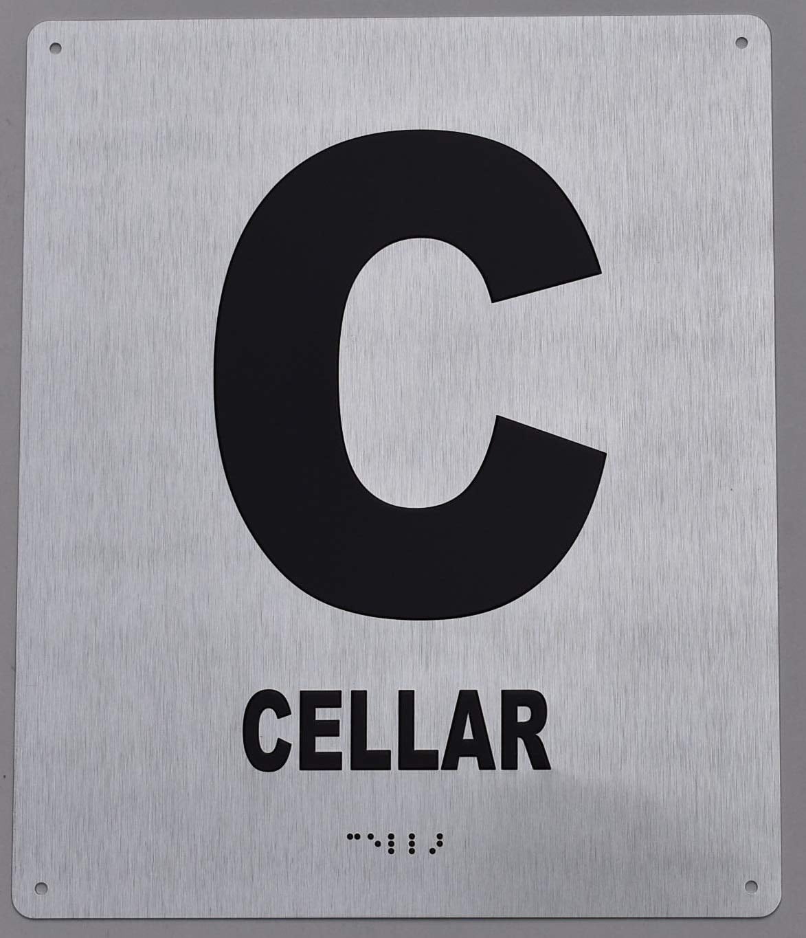 Cellar Floor Number Sign- Tactile Touch Braille Sign (Aluminium ...
