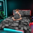 Manfei 3D Geometric Style Gray Cube Queen Bedding, 3D Geometric Style ...