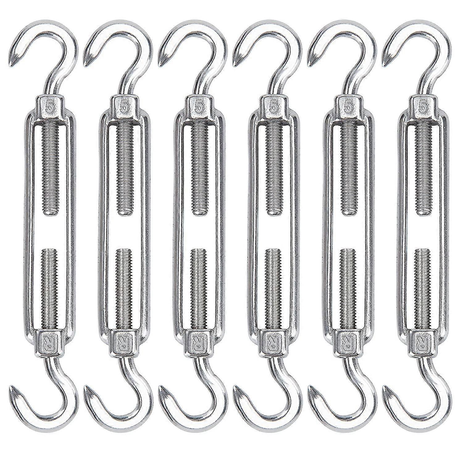 M5 Stainless Steel Cable Tensioner, 6 Pack Wire Tensioner Hook and Hook ...