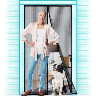 Magnetic Screen Mesh Door Full Frame Velcro Walk Through Mosquito ...