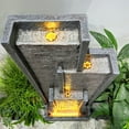 Outdoor Modern Waterfall Fountain Water Fall Fountains with LED Lights ...