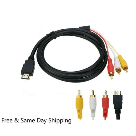 HDMI to 3RCA Cable Gold-plated HDMI to AV Cable HDMI to Tri-color ...
