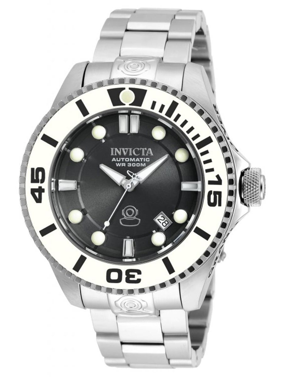 Invicta Men's 20172 Grand Diver Charcoal Dial Steel Bracelet Automatic ...