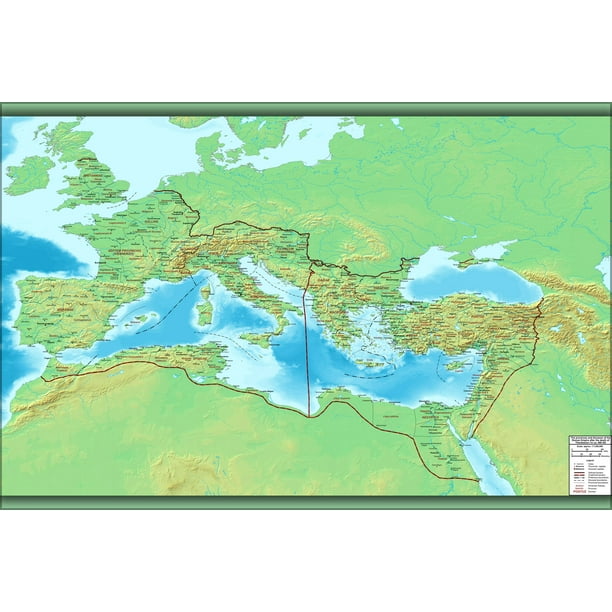 24"x36" Gallery Poster, Roman Empire Map ca 400 AD - Walmart.com