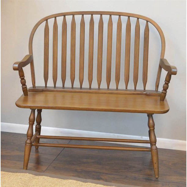 American Oak Windsor Bench - Walmart.com - Walmart.com