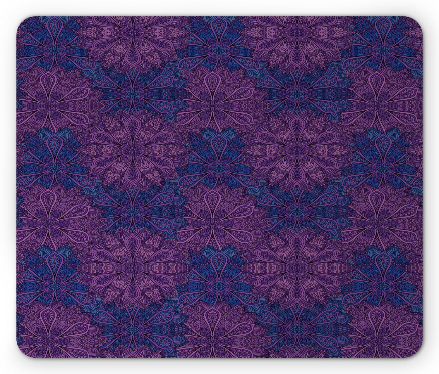 Indigo Mouse Pad, Paisley Flower Inspired Design with Inner Swirls ...