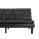 Mainstays Memory Foam Futon with Cupholders and USB, Black Faux Leather ...
