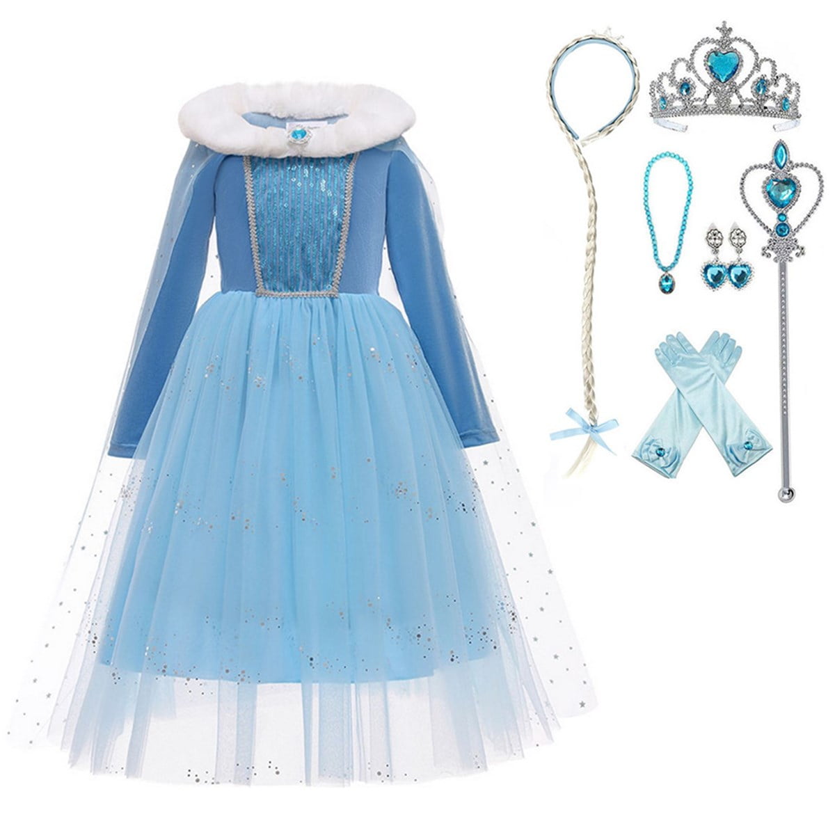 Click here for Hawee Frozen Elsa Dress Girls Princess Costume Bir... prices