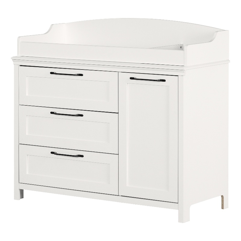 Pemberly Row Modern Changing Table with Station Wide Pure White ...