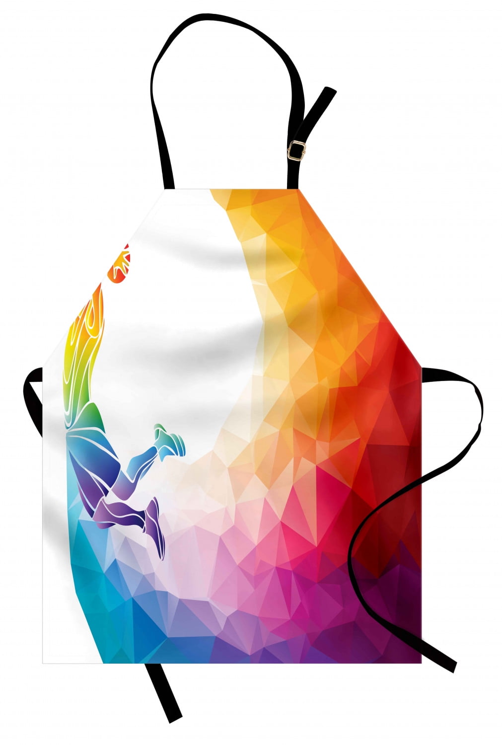 Basketball Apron Rainbow Colored Theme with a Basketball Player Sports ...