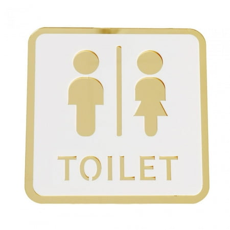 Square 12cm Bathroom Sign Acrylic Washroom Plaque Accessory for Coffee ...