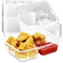 50 Pcs Nacho Trays Disposable Plastic Food Snack Tray 2 Compartment ...
