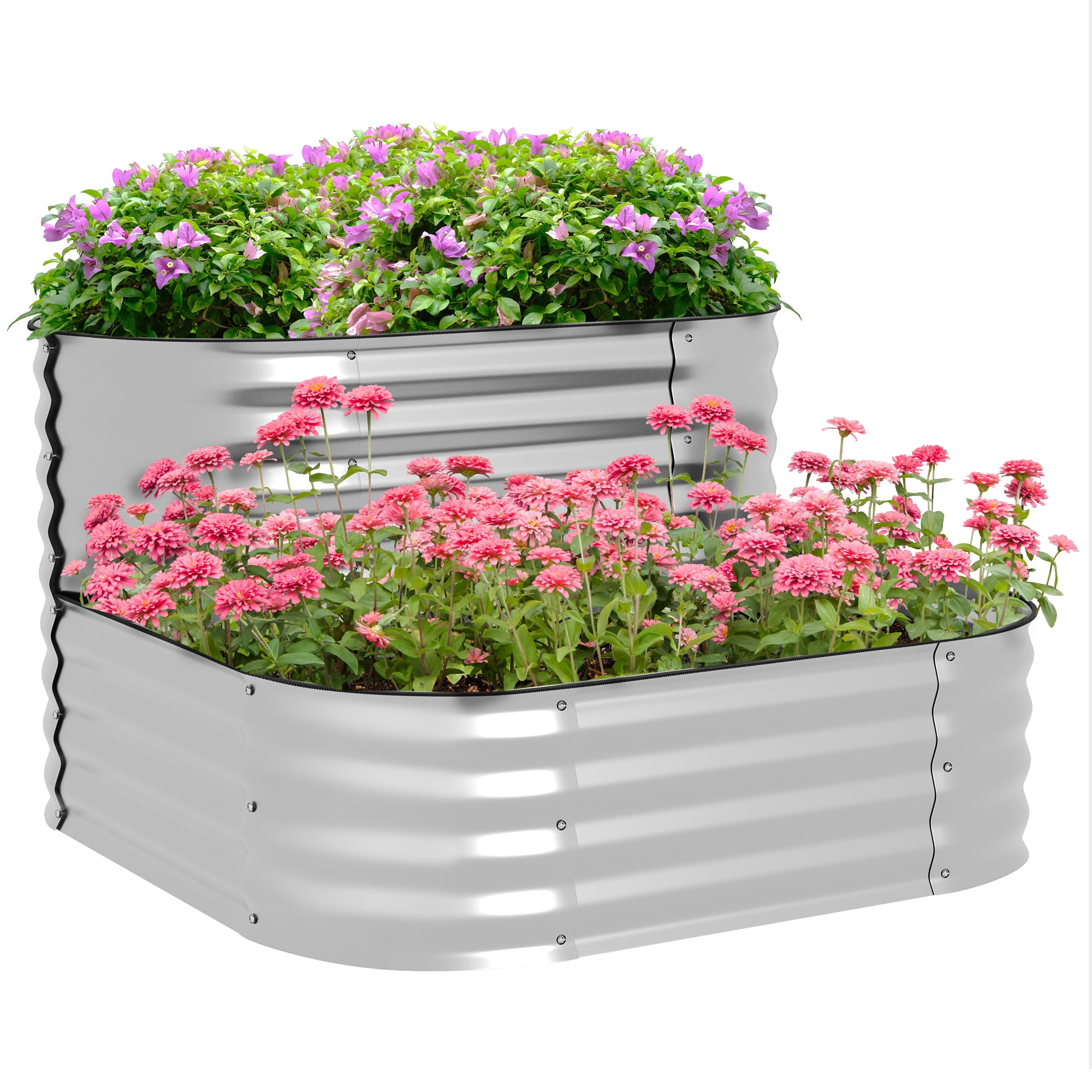Click here for Outsunny 2-Tier Raised Garden Bed Galvanized Plant... prices