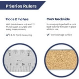 Pacific Arc, Stainless Steel Ruler with Inch (32nd & 64th) and Pica ...