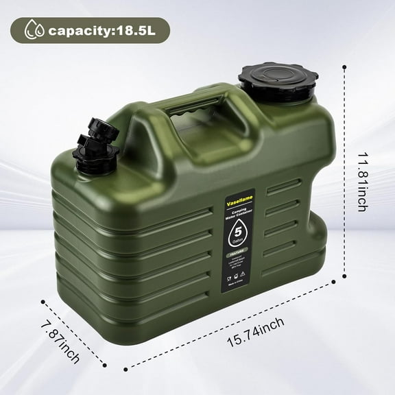 Scepter BPA-Free Durable 5 Gallon Portable Camping Water Storage Jug ...