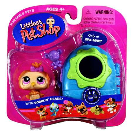 Littlest Pet Shop Portable Pets Owl Figure [Purple Bowtie and Carrier ...