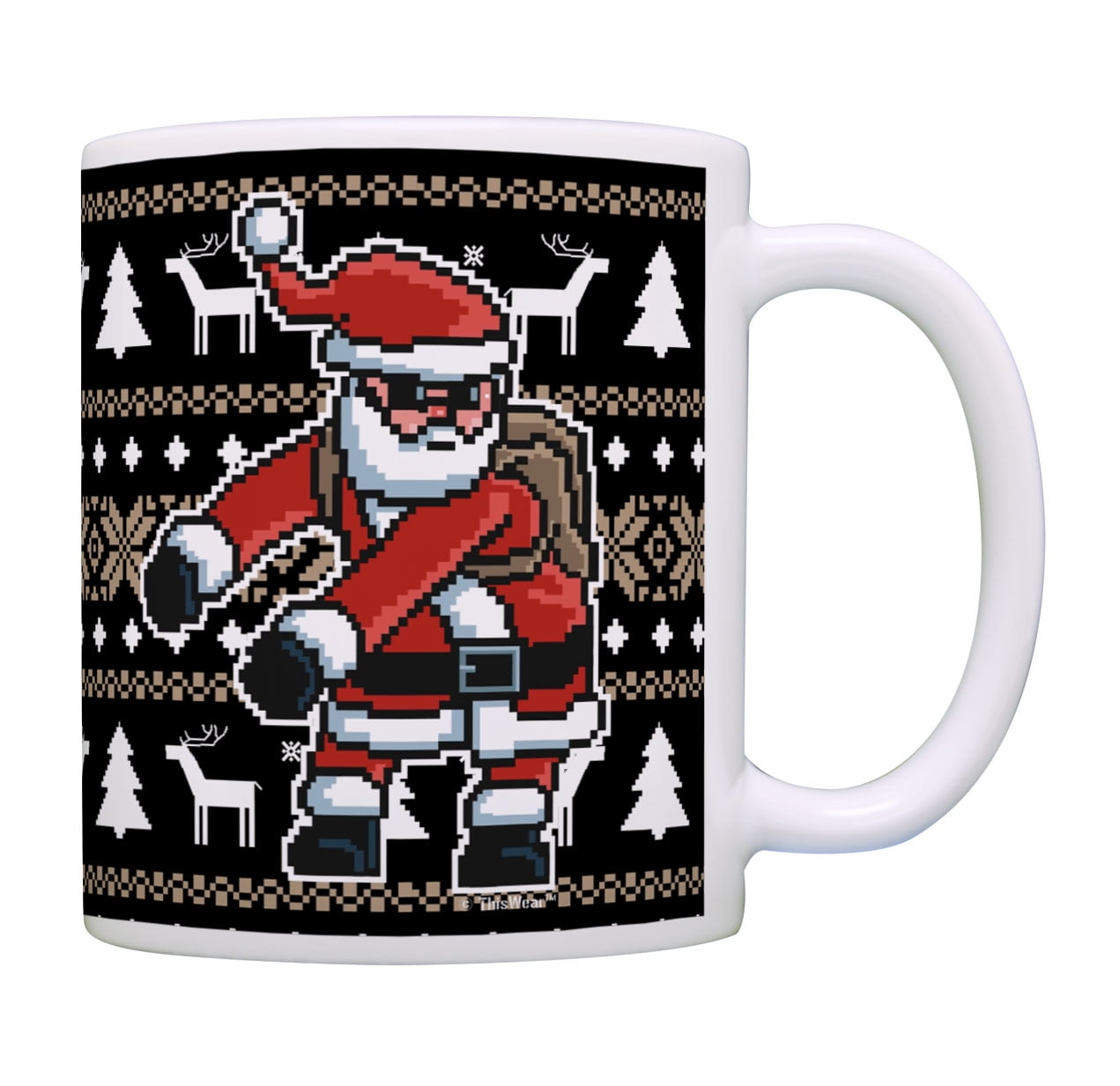 ThisWear Santa Christmas Coffee Mug Floss Santa Claus Ugly Christmas ...