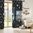Butterfly and Sun Gothic Pattern Blackout Curtains,Triple Weaved Fabric ...