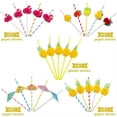 100 Pcs Tropical Fruit Paper Straws Summer Party Decorations, Colorful ...