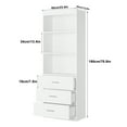 Homfa 71" Tall Bookcases with 3 Large Drawers, 3 Tier Wooden Storage ...