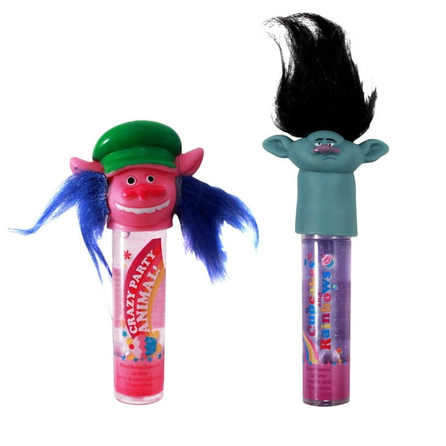 Dreamworks Trolls Flavored Lip Gloss with Troll Hair 2pk - Walmart.com