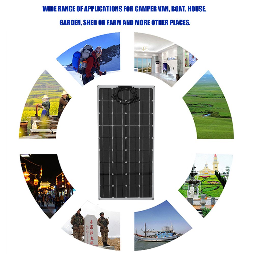 Brand New 160W Professional Monocrystalline Flexible Solar Panel Module ...