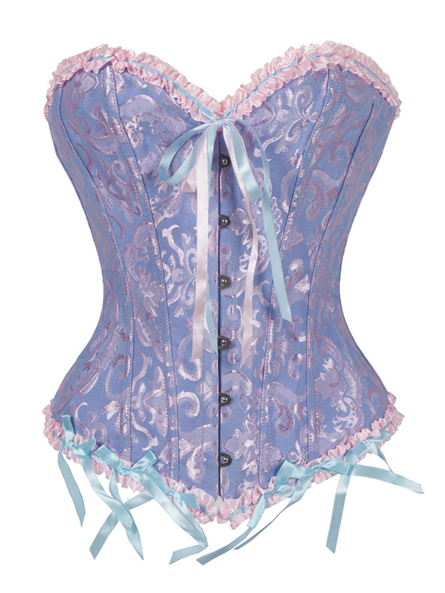 Dodoing - DODOING Women Satin Lace Sexy Bustier Corset Basque Lace Up ...