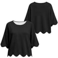 CQONEPT Womens Shirts Loose Tops Short Sleeve Soft Comfy Casual Blouses ...