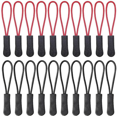 SHARKDOOK Zip Pulls, Zip Extension For Trolley Cases (12pcsred+black ...