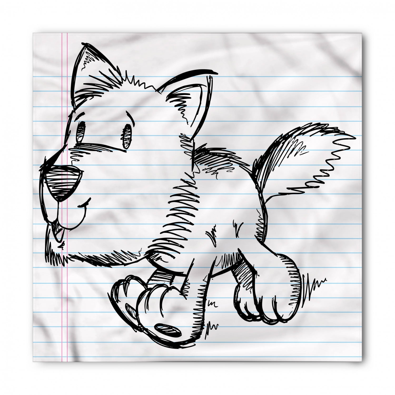 Doodle Bandana, Scribble Art Puppy Dog, Unisex Head and Neck Tie, by ...