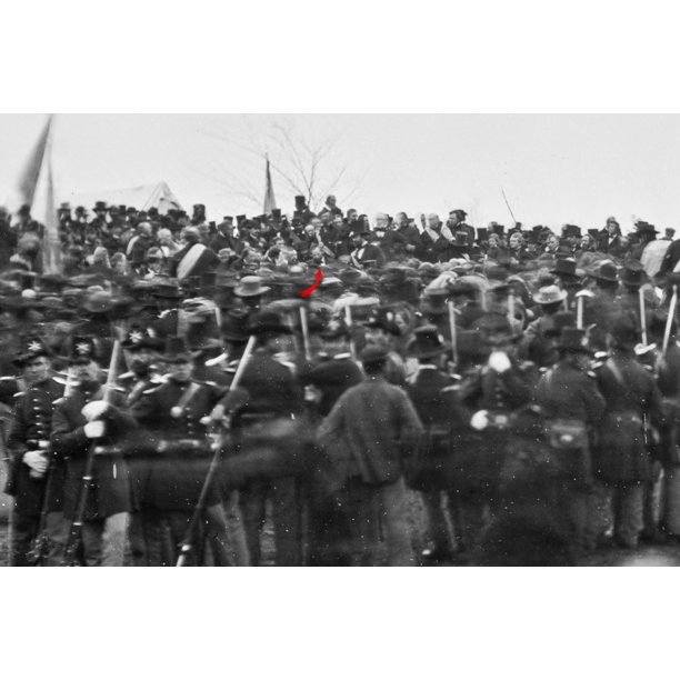24x36 gallery poster, Gettysburg Address, red arrow points to Abraham ...