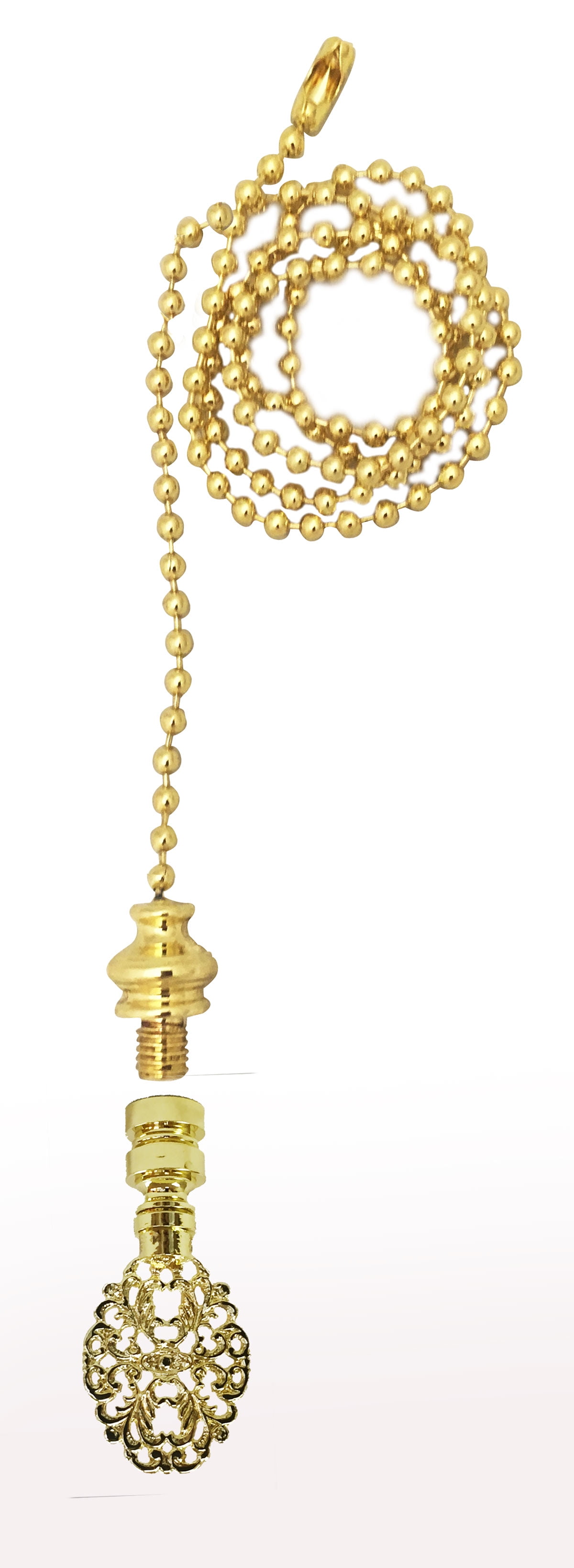 Royal Designs Fan Pull Chain with Oval Filigree Finial – Polished Brass ...