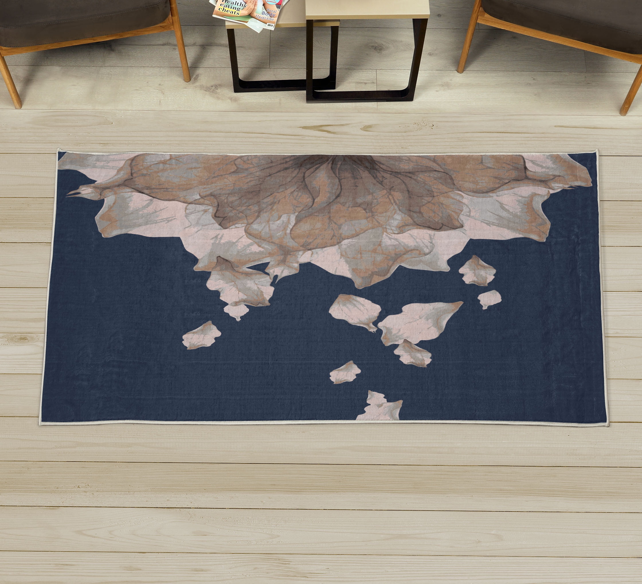 Flower Decorative Rug, Abstract Themed Modern Futuristic Image with ...