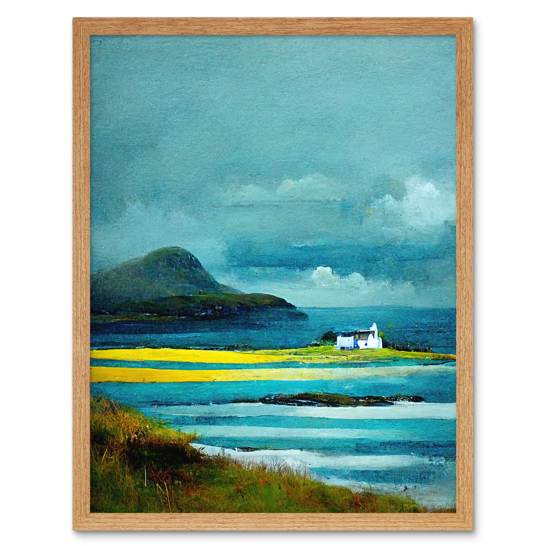 Isle Harris White Crofters Cottage Scotland Seascape Art Print Framed ...