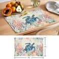Blue Sea Turtle Cotton Linen Placemats Set of 6, Watercolor Rustic Red ...