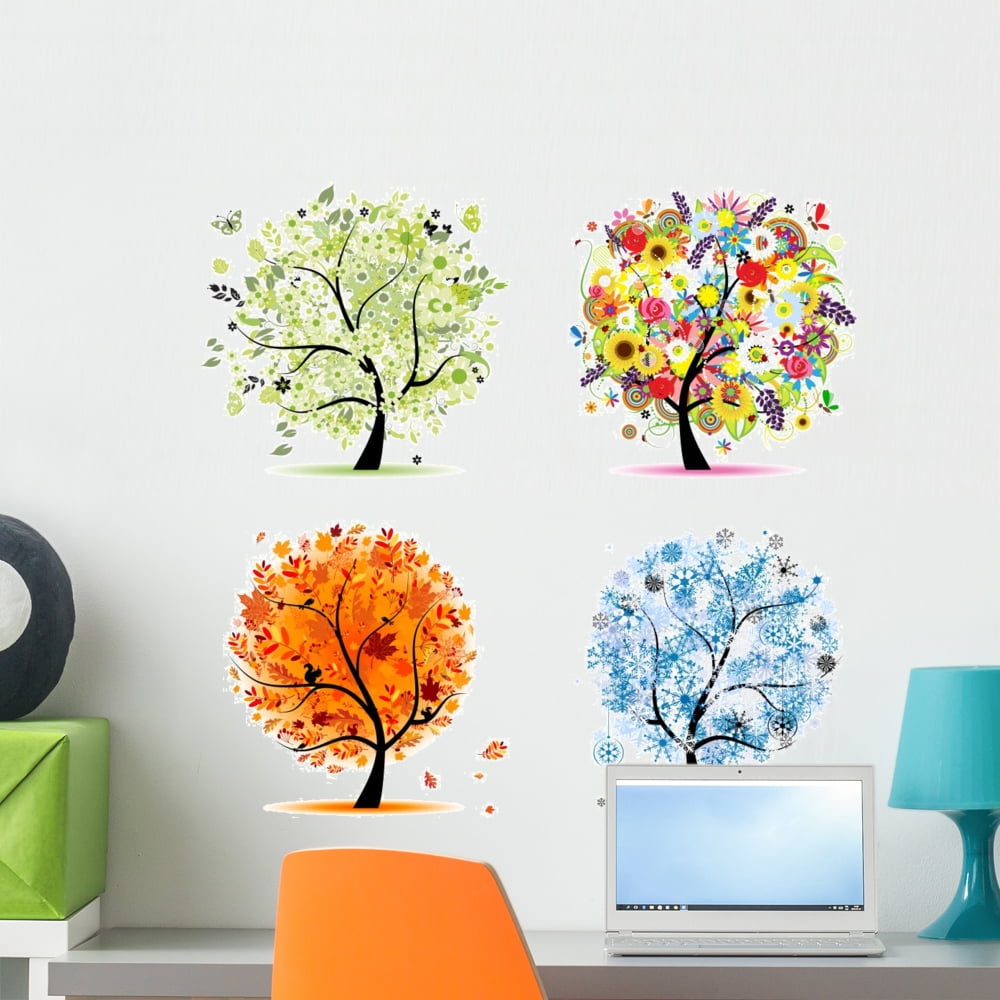 Spring Summer Autumn Winter Wall Decal by Wallmonkeys Peel and Stick ...