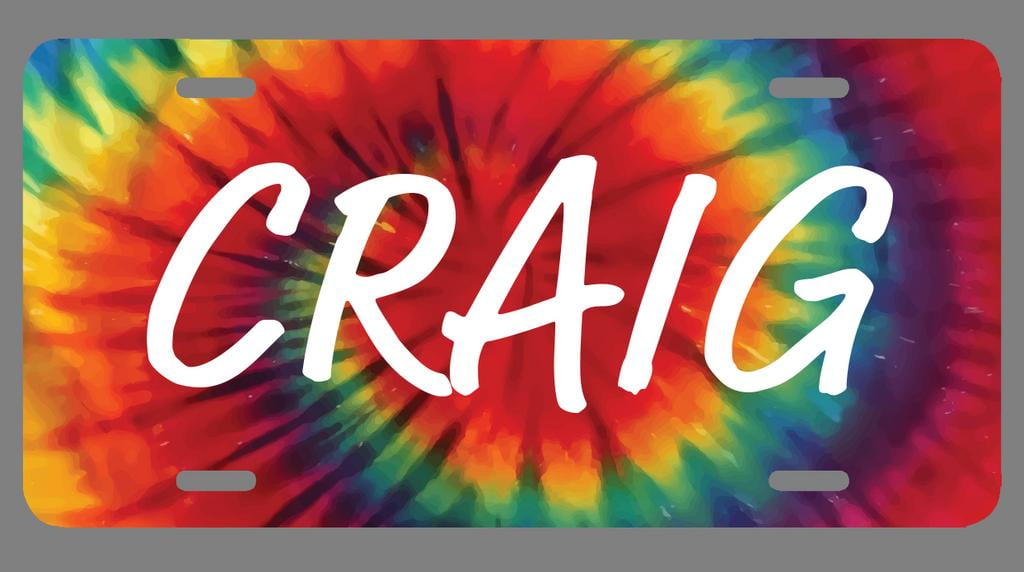 Craig Name Tie Dye Style License Plate Tag Vanity Novelty Metal | UV ...