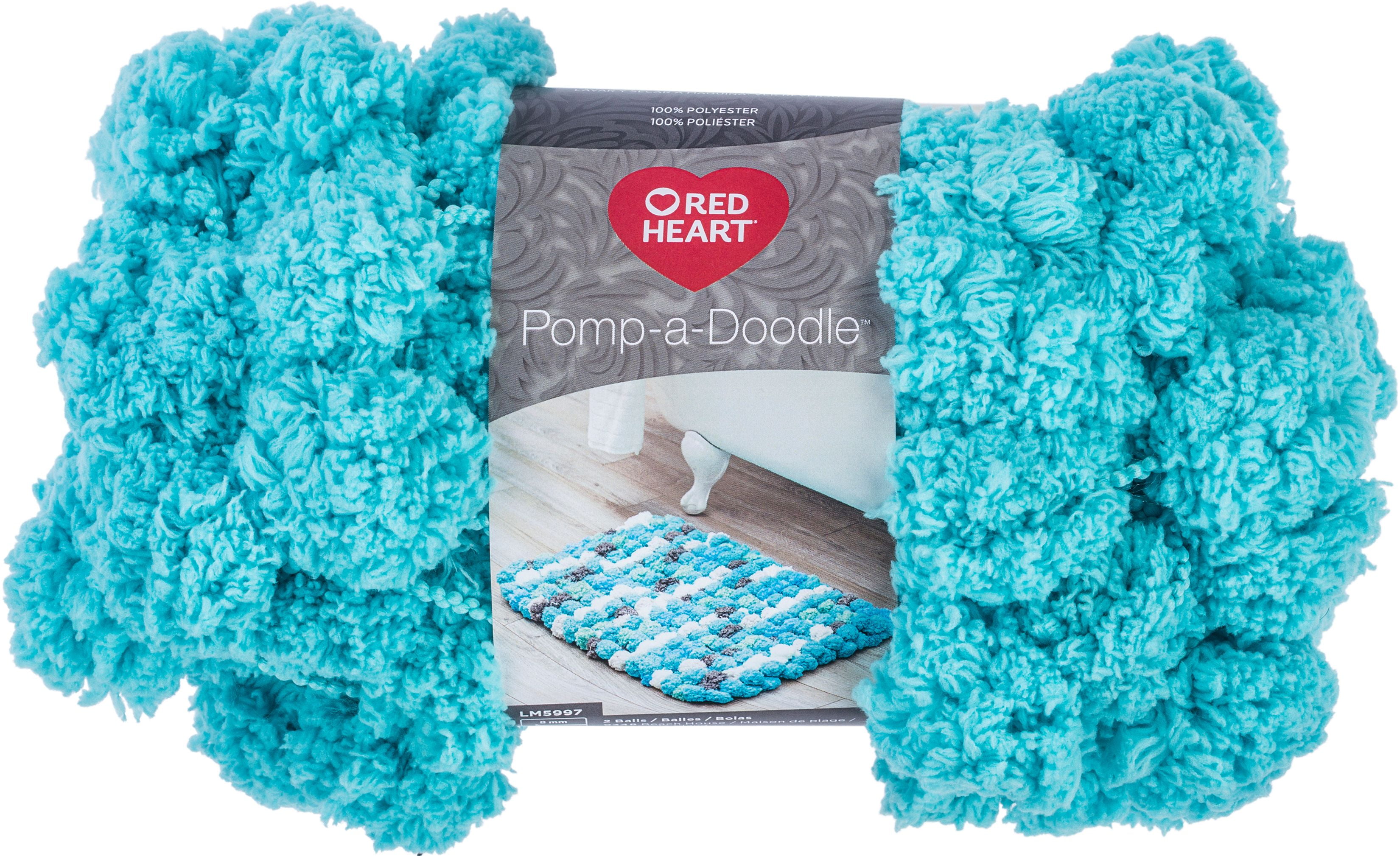 Red Heart Pomp-a-Doodle Yarn-Aqua - Walmart.com