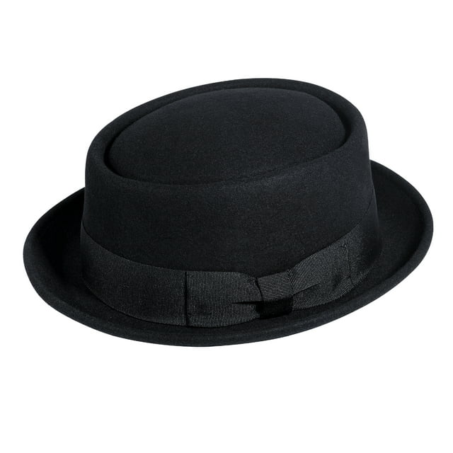 FRIJPACK Pork Pie Hats for Men/Women 100% Wool Felt Hat Panama bow felt ...