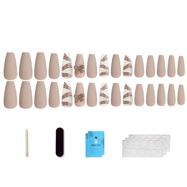 New hand-worn nail -30 long trapezoidal nail patches-7 pieces of nail ...