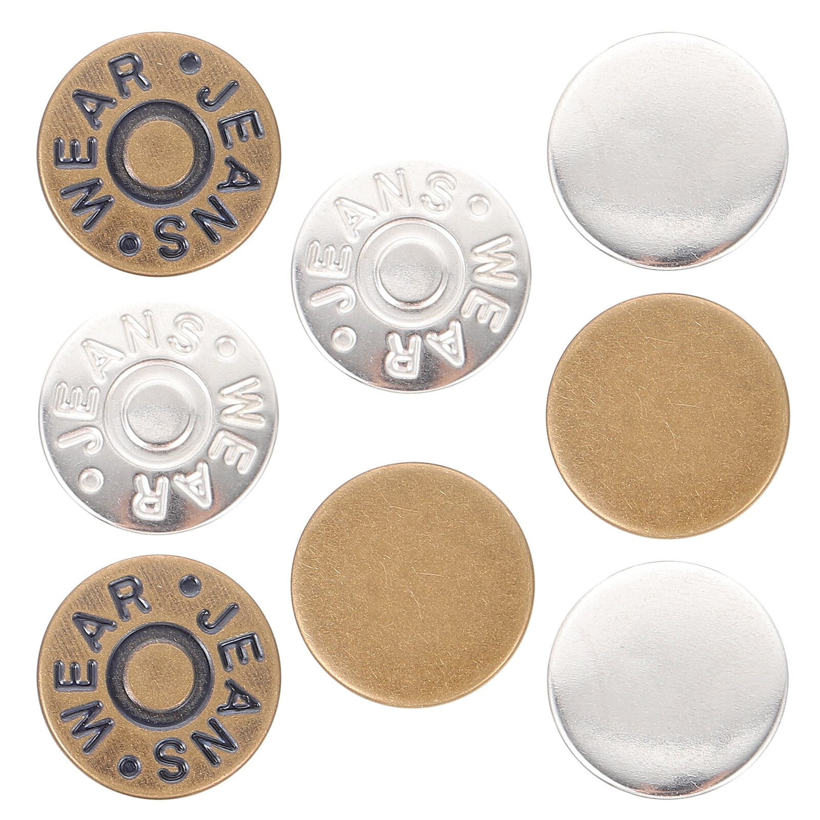 8Pcs No Sew Jeans Buttons Adjustable Detachable Metal Buttons DIY ...
