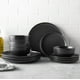 Mainstays Alessandra Matte Black 12-Piece Stoneware Dinnerware Set ...