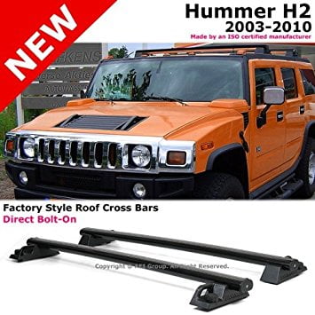 2003 to 2010 Hummer H2 03-10 Black Top Roof Rack Cross Bars Luggage ...