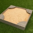 KidKraft Wooden Backyard Sandbox with Corner Seating and Mesh Cover ...