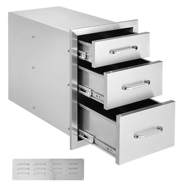 M optimized 24" x 6.5" x 23" Outdoor Kitchen Drawers, Stainless Steel ...