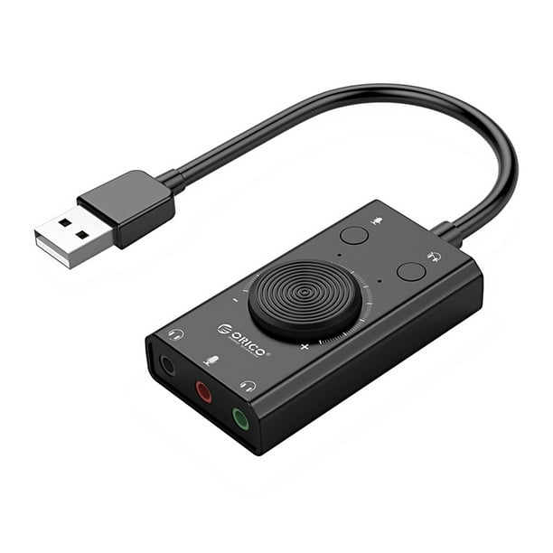 USB Sound Card Plug and Play External Stereo Sound Adapter Headphone ...