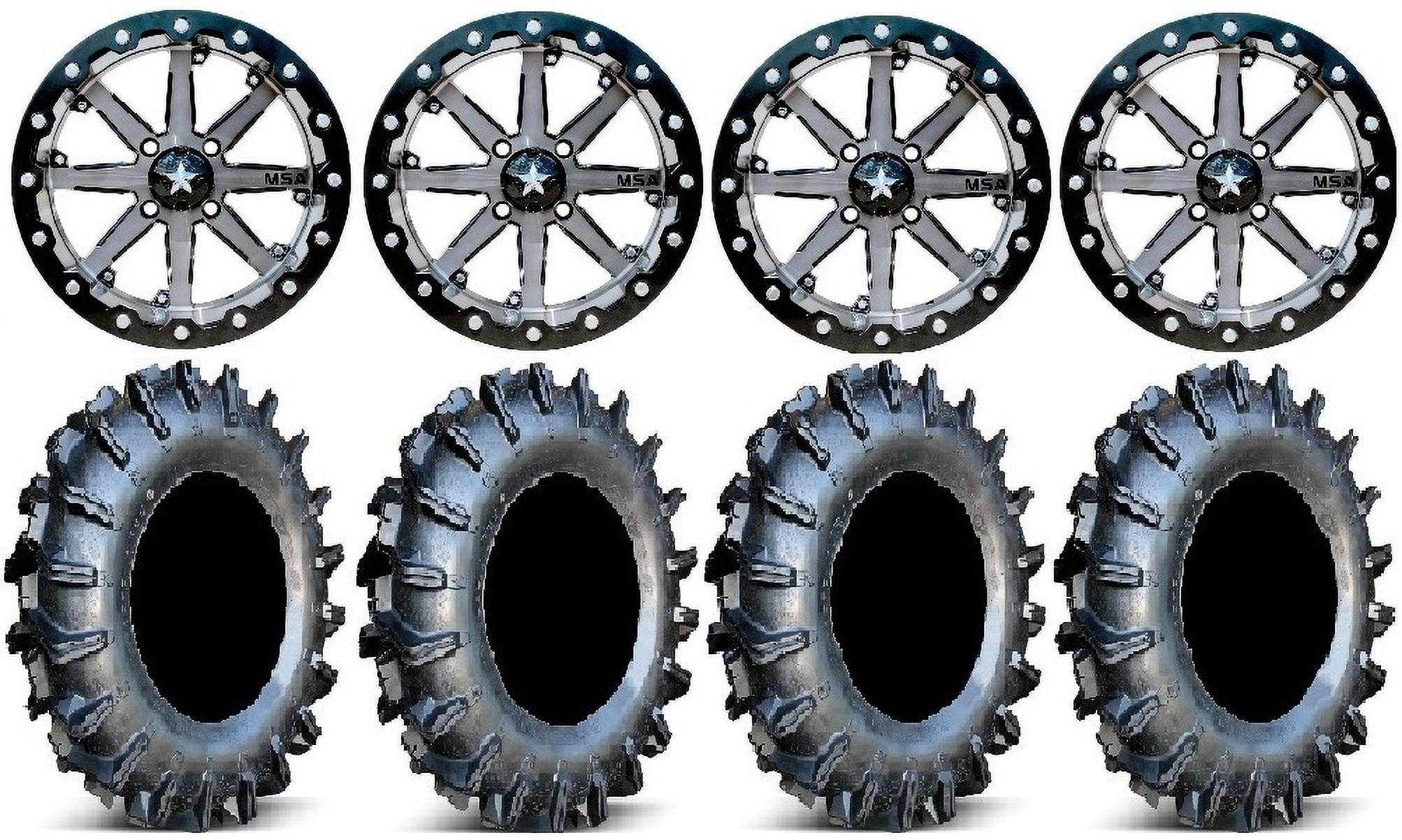 MSA Lok 16" UTV Wheels 34" MotoBoss Tires Can-Am Maverick X3 / Honda ...