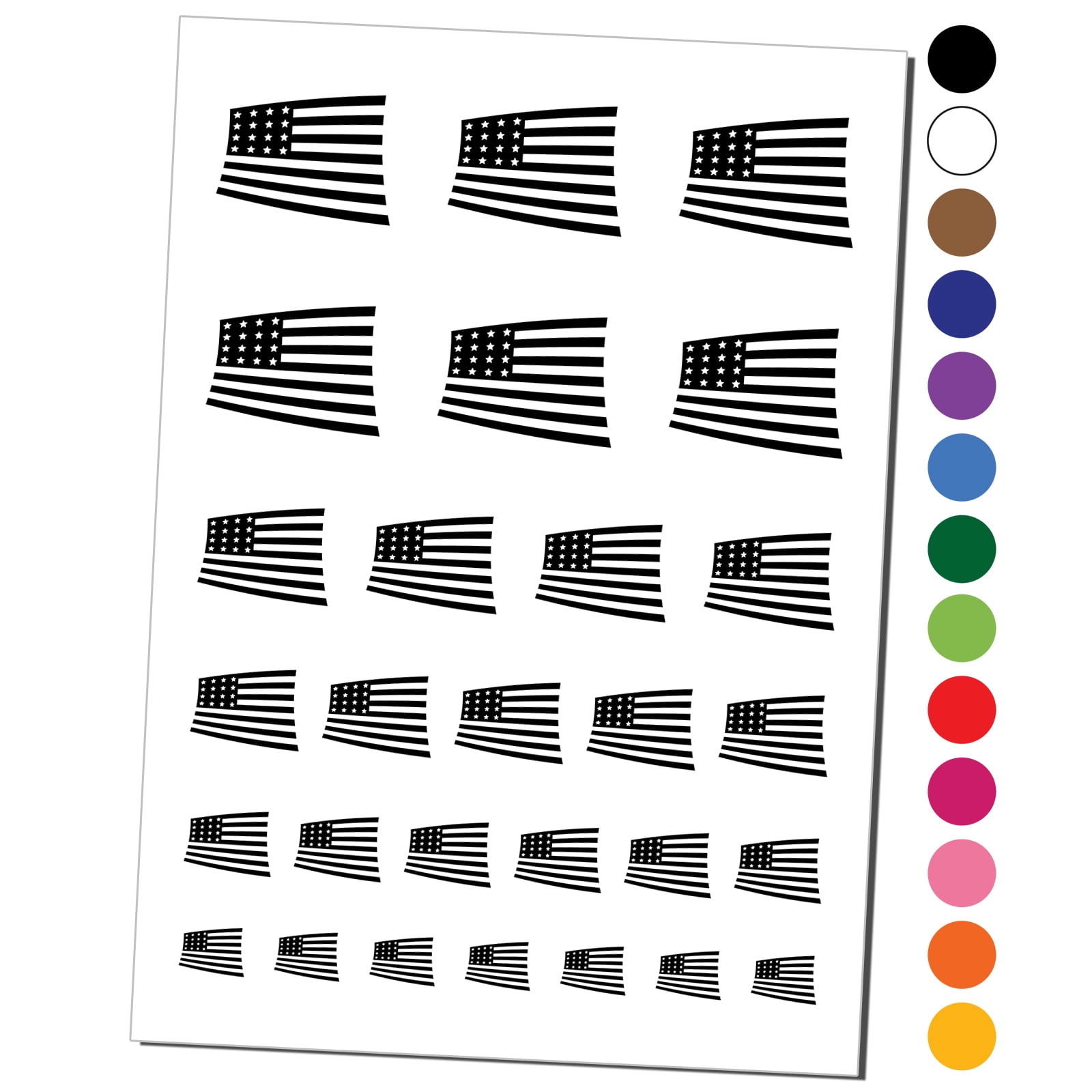 USA United States of America Flag Fun Water Resistant Temporary Tattoo ...