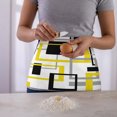 Abstract Lines Half Waist Apron Black Yellow Geometric Square Frame ...